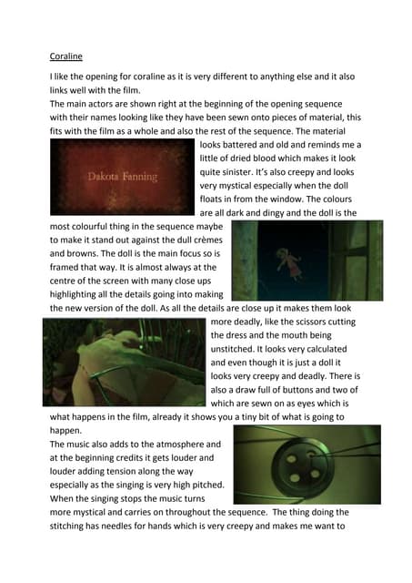 Coraline | PPTX | Movies | Entertainment