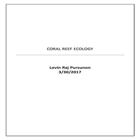 Coral reef ecosystem | PDF