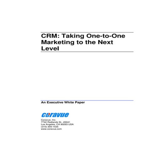 Coravue crm white_paper | PDF | Sales | Business