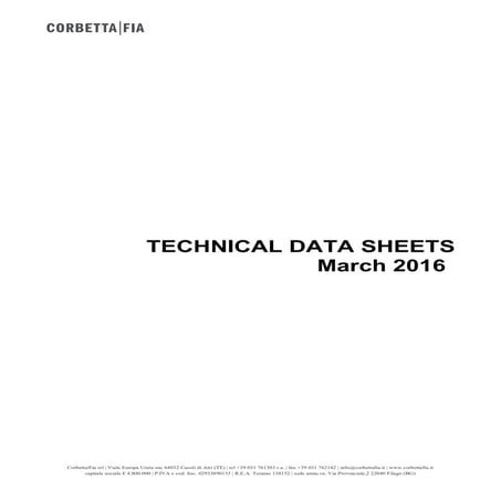 Corbetta Fia - Technical data sheet | PDF