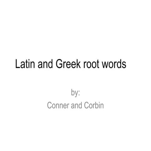 Greek And Latin root & affixes Ppt | PPT