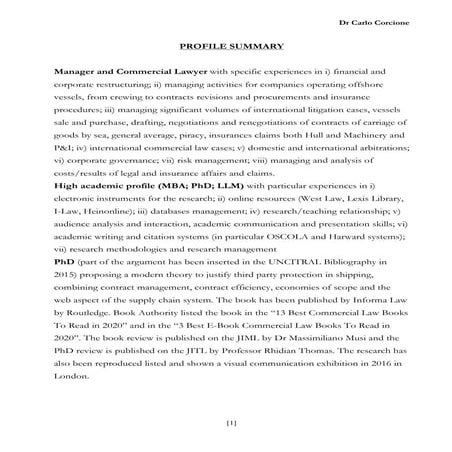 Carlo Corcione (PhD, MBA) Curriculum Vitae (CV) | PDF
