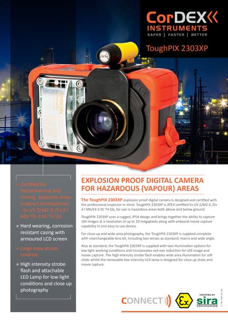Cordex ToughPIX 2301XP ATEX Explosion Proof Digital Camera | PDF
