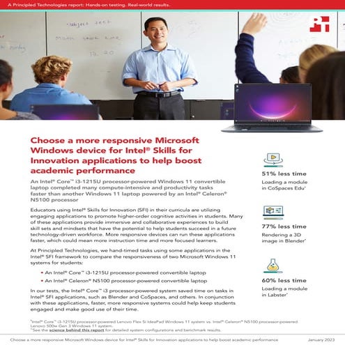 Choose a more responsive Microsoft Windows device for Intel Skills for Innovation applications ...
