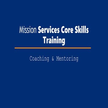 Core Skills: Coaching and Mentoring course | PPTX