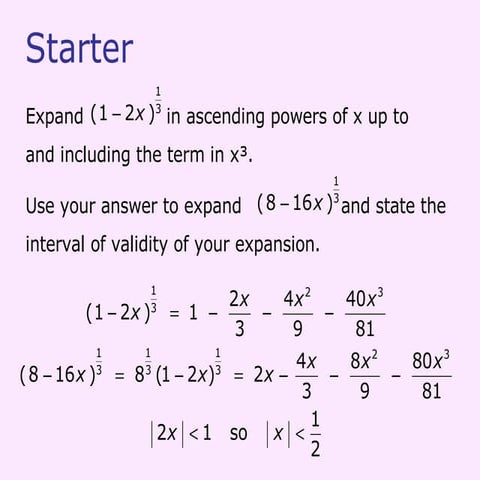 Binomial expansion | PPTX