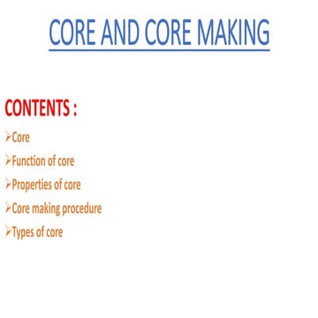 core and core making for foundry tech .pptx