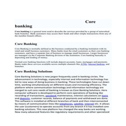Core Banking by G | PDF