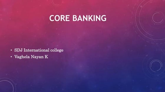 Core banking system | PPT