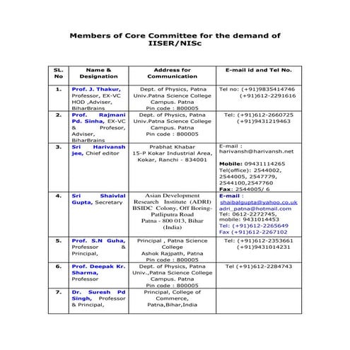 core_committee_members_list | PDF | Email | Internet