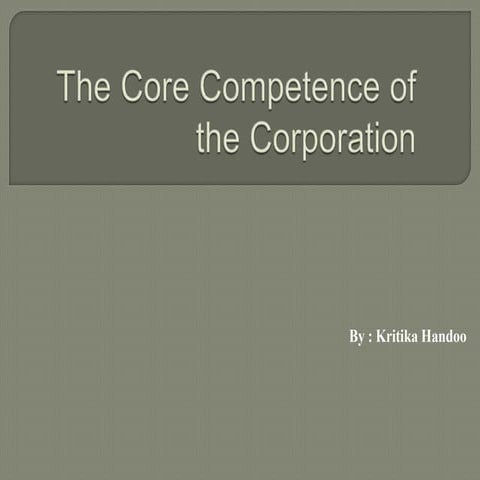 Core competence | PPTX