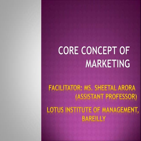 MARKETING AND ITS CORE CONCEPTS | PPTX