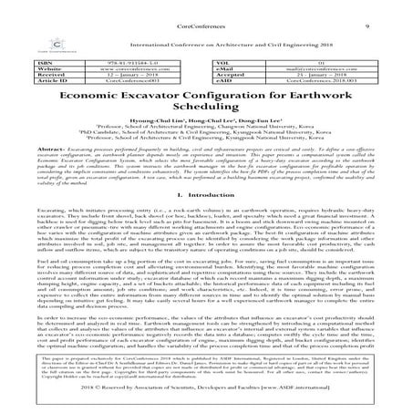 Economic Excavator Configuration for Earthwork Scheduling | PDF