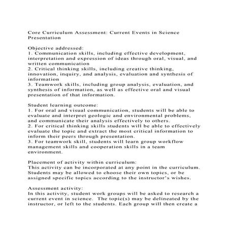 Rubric For Presentation Doc