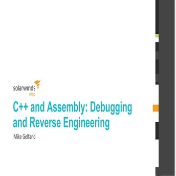 C And Assembly Debugging And Reverse Engineering Ppt 1103