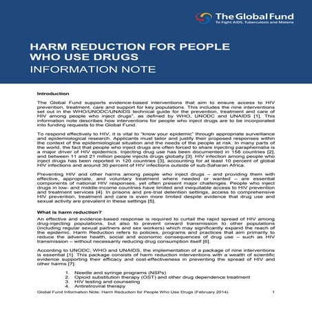Harm reduction for people who use drugs | PDF