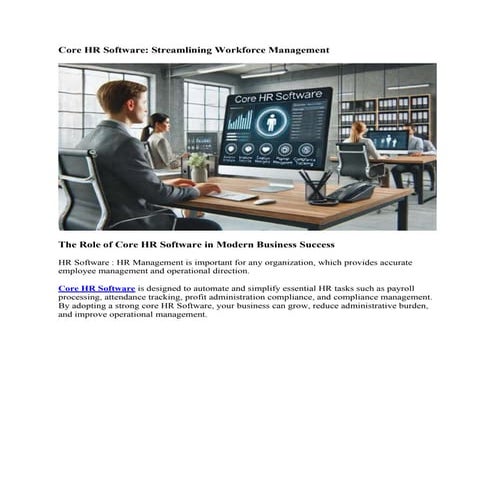 Core HR Software: Streamline Workforce Management & Compliance | PDF