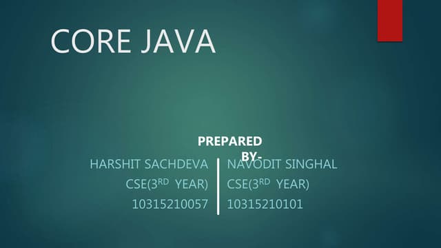 Corejava Ppt 4070