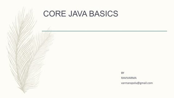 Basics of java | PPT Basics of java | PPT