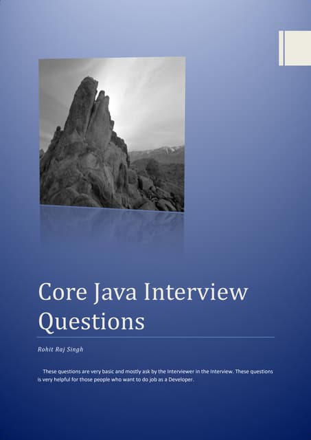 Core Java Interview Questions Pdf