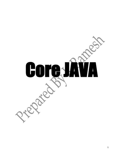 Core Java Part1 Pdf