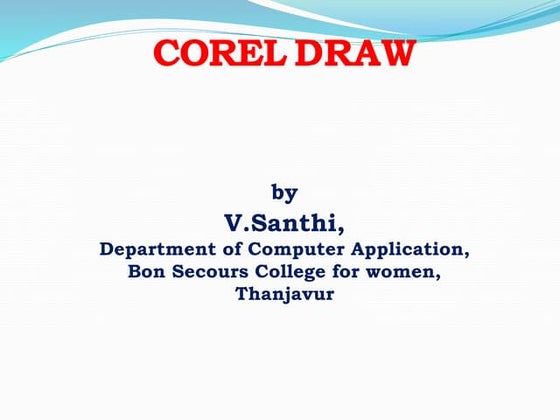 Introduction To Corel Draw Ppt Computing Technology And Computing