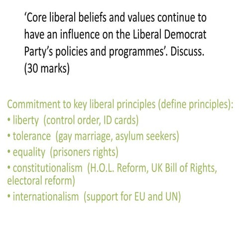 Core liberal beliefs and values continue to influence lib dems (30) | PPT