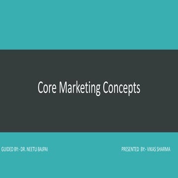 Core marketing concepts | PPT