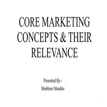 Core marketing concepts & their relevance | PPTX