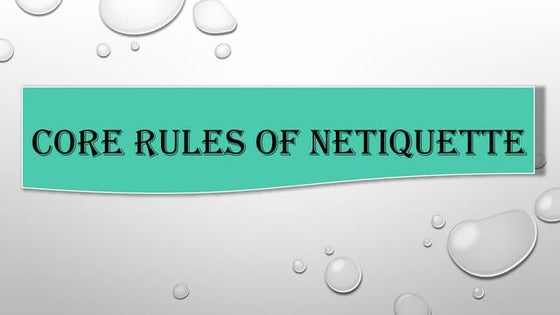Media and Information Literacy Netiquette | PPTX | Internet Safety | Parenting
