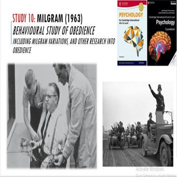 milgram study as level psychology core study (social approach) | PPTX