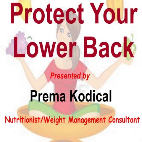 Fitness - Protect Your Lower Back By Ms. Prema Kodical | PPTX