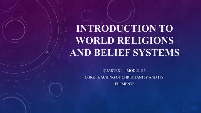 CHRISTIANITY intro to world religions | PPTX