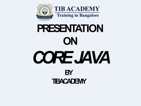 Presentation On Core Java Ppt