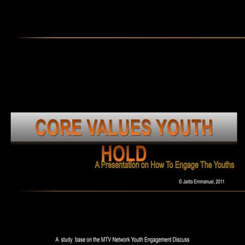 Core values youth hold | PPTX