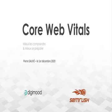 Core Web Vitals : les comprendre et se préparer pour le SEO | PPT