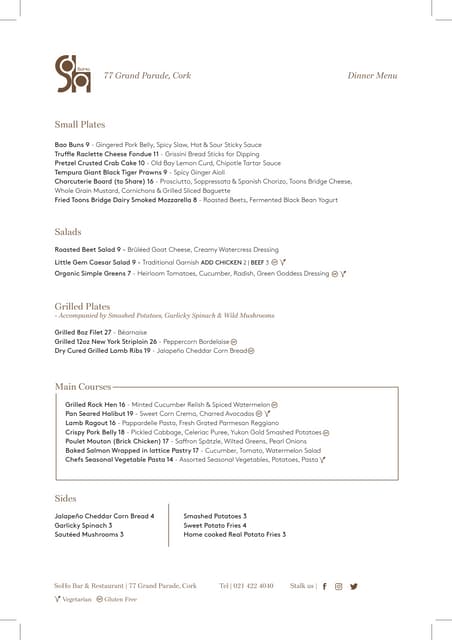 A La Carte Menu - Manor Restaurant January'15 | PPT