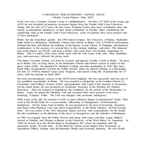 Belize National Anthem in Garifuna