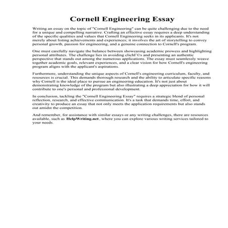Cornell Engineering Essay | PDF