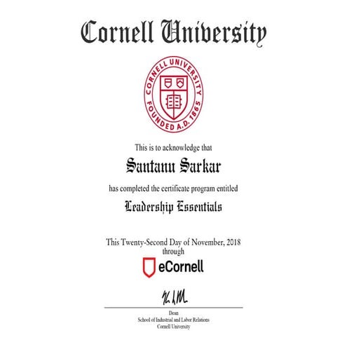 Cornell leadership essentials certificate | PPT