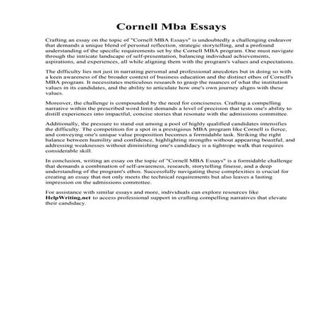 Cornell Mba Essays. 018 Essay Example Cornell Mba Essays Mit Sloan Tips ...