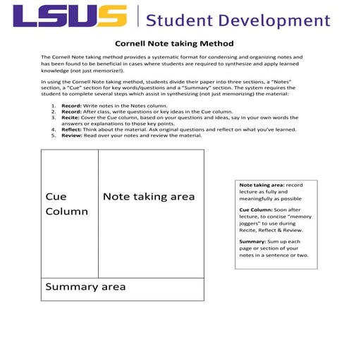Cornell note taking method updated | PDF