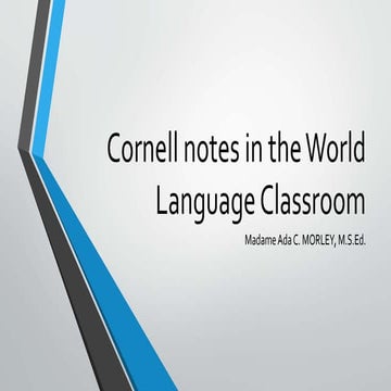 Cornell notes in the world language classroom | PPTX