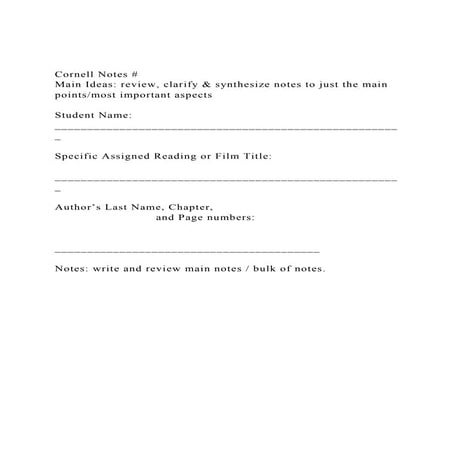 Cornell Notes #Main Ideas review, clarify & synthesize notes .docx