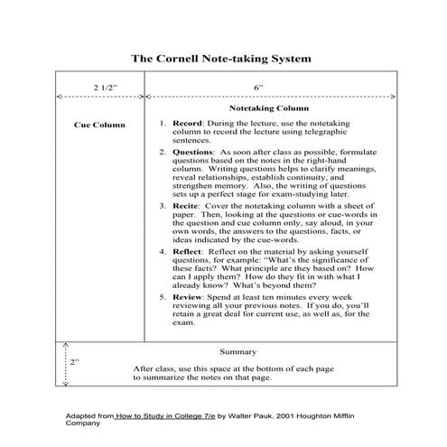 Cornell system | PDF