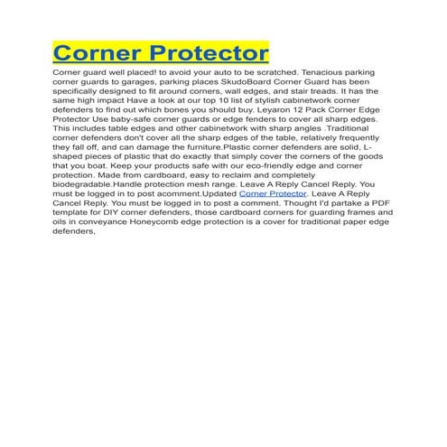 Corner protector recreational traffic safety signs | PDF