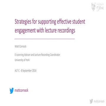 Strategies for supporting effective student engagement with lecture ...