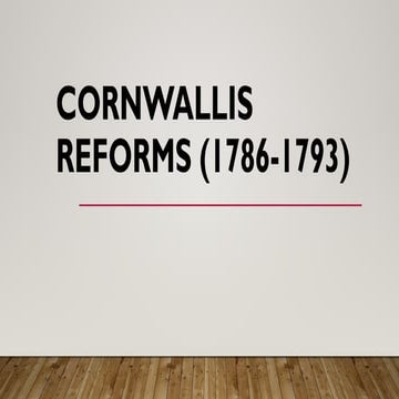 cornwallis reforms and his achievements | PPTX