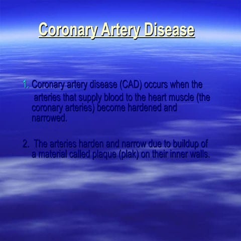 Coronary Artery Disease.ppt for students of bsc nursing | PPT