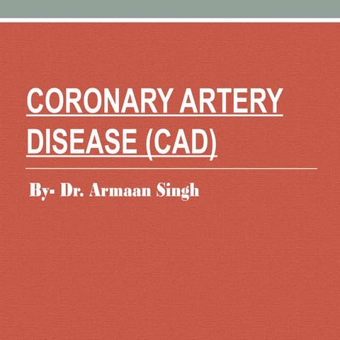 Coronary artery disease (cad) | PPT